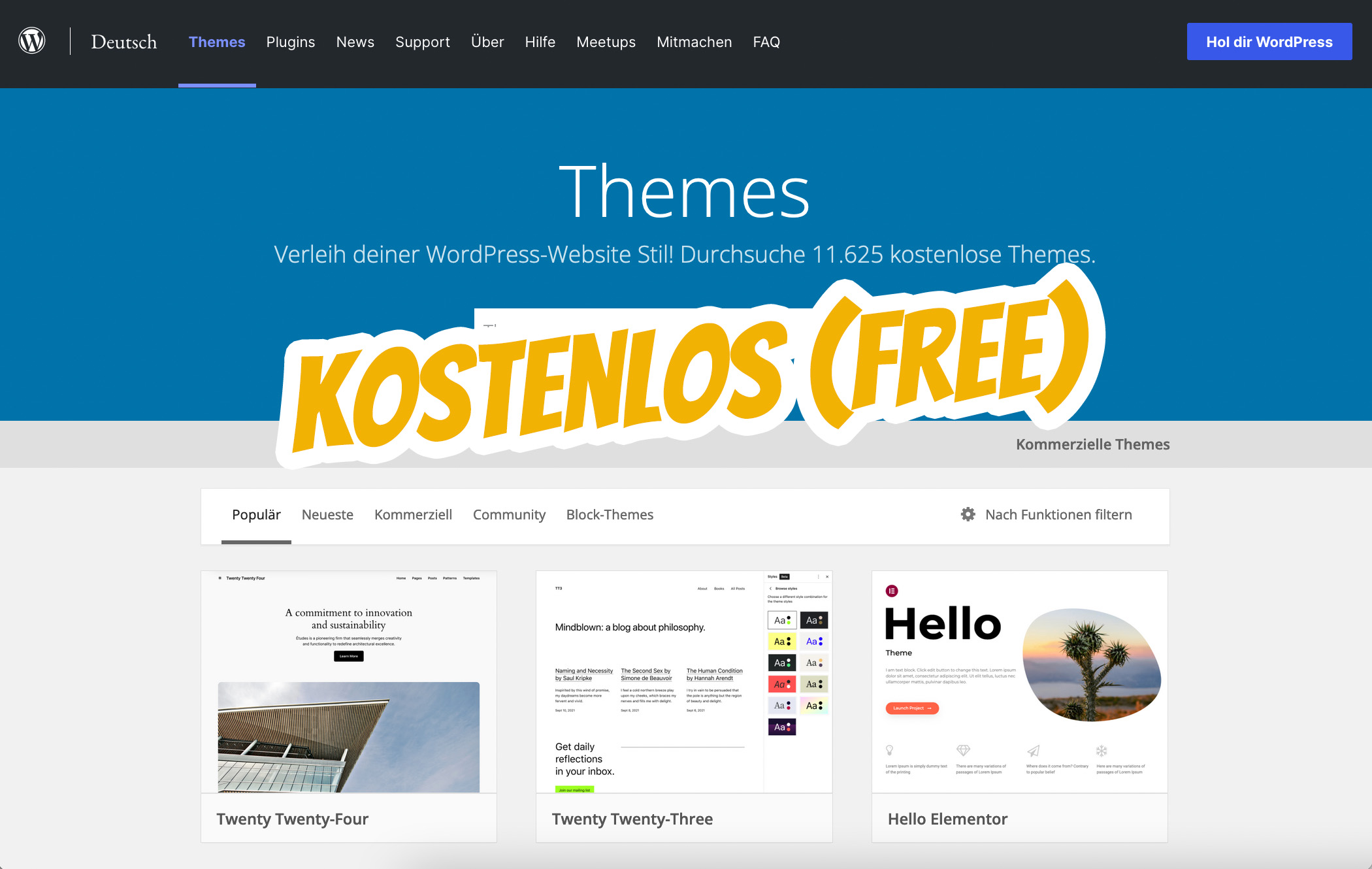 Die wohl besten kostenlose WordPress Themes (kostenfrei free)